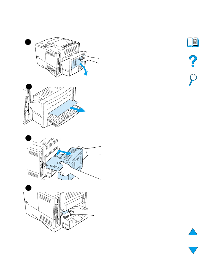 Clearing jams from the optional duplexer - HP LaserJet 4100 Printer series