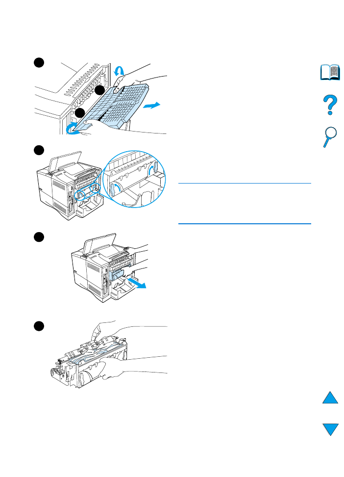 Clearing jams from the fuser area - HP LaserJet 4100 Printer series