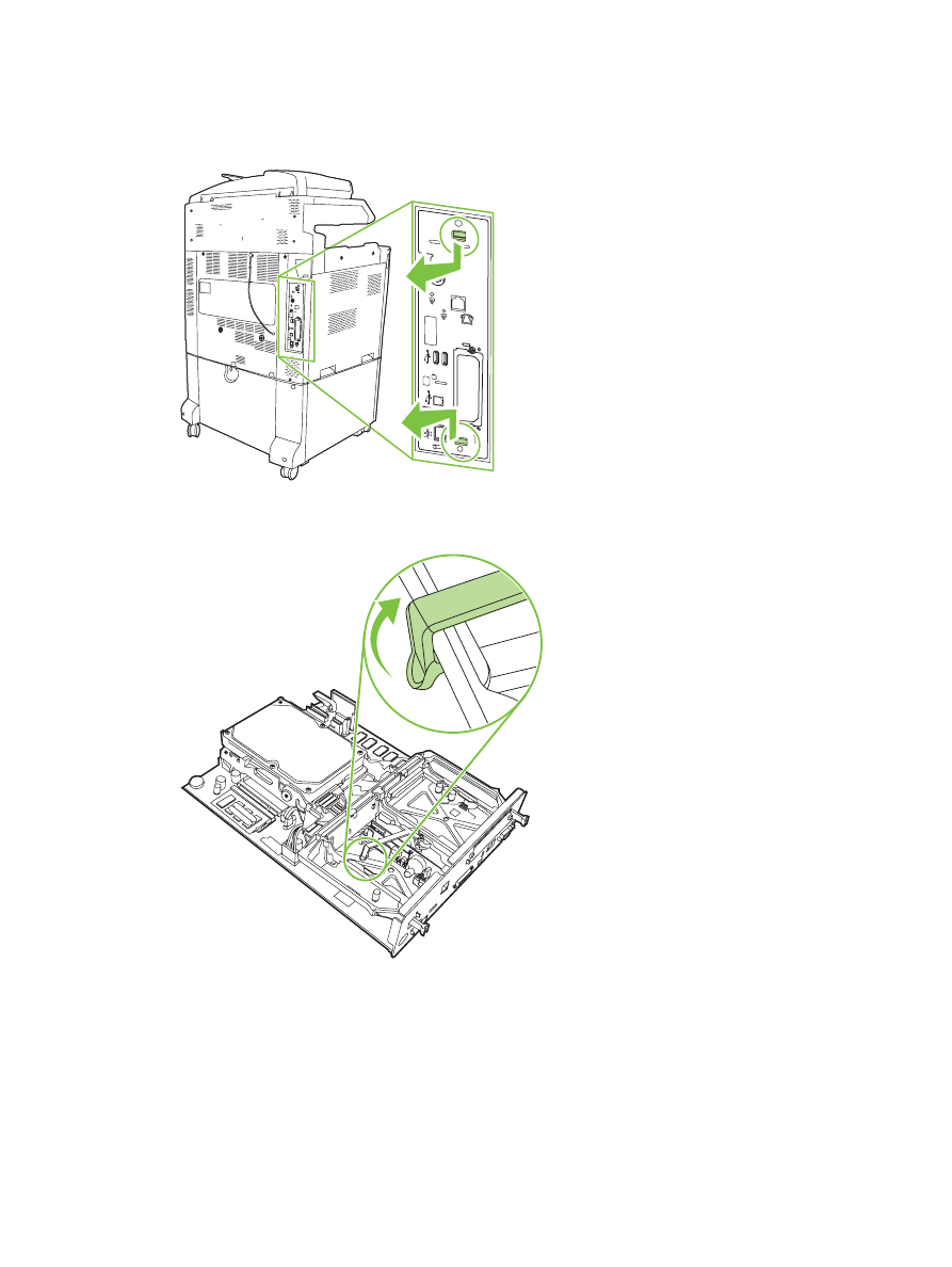 在 HP Color LaserJet CM6040 MFP 系列中安装/更换传真附件 - HP LaserJet 4345 ...