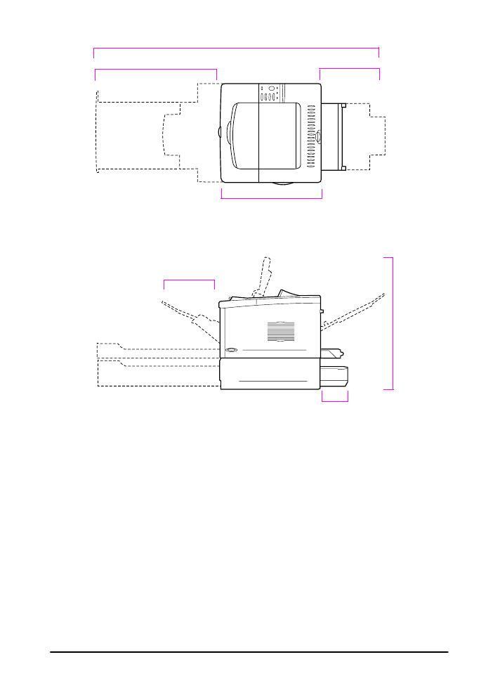 Dimensiones físicas - HP LaserJet 5100 Printer series