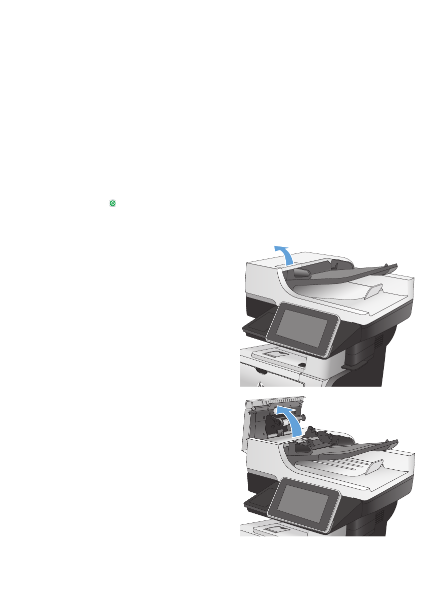 문서 공급기의 픽업 롤러 및 분리 패드 청소 - HP LaserJet Enterprise 500 MFP M525