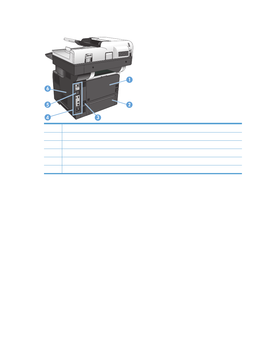 产品后视图 - HP LaserJet Enterprise 500 MFP M525