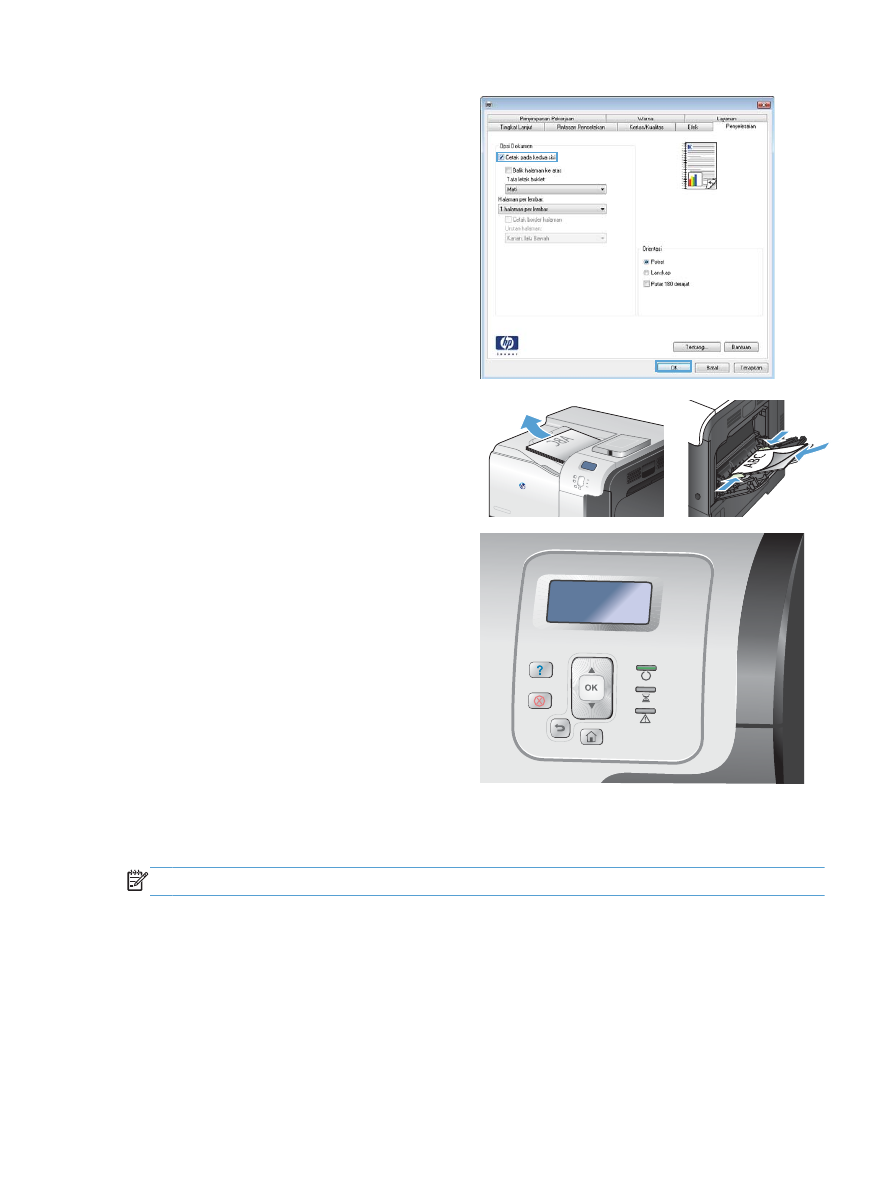 Mencetak pada kedua sisi secara manual dengan Windows - HP LaserJet ...