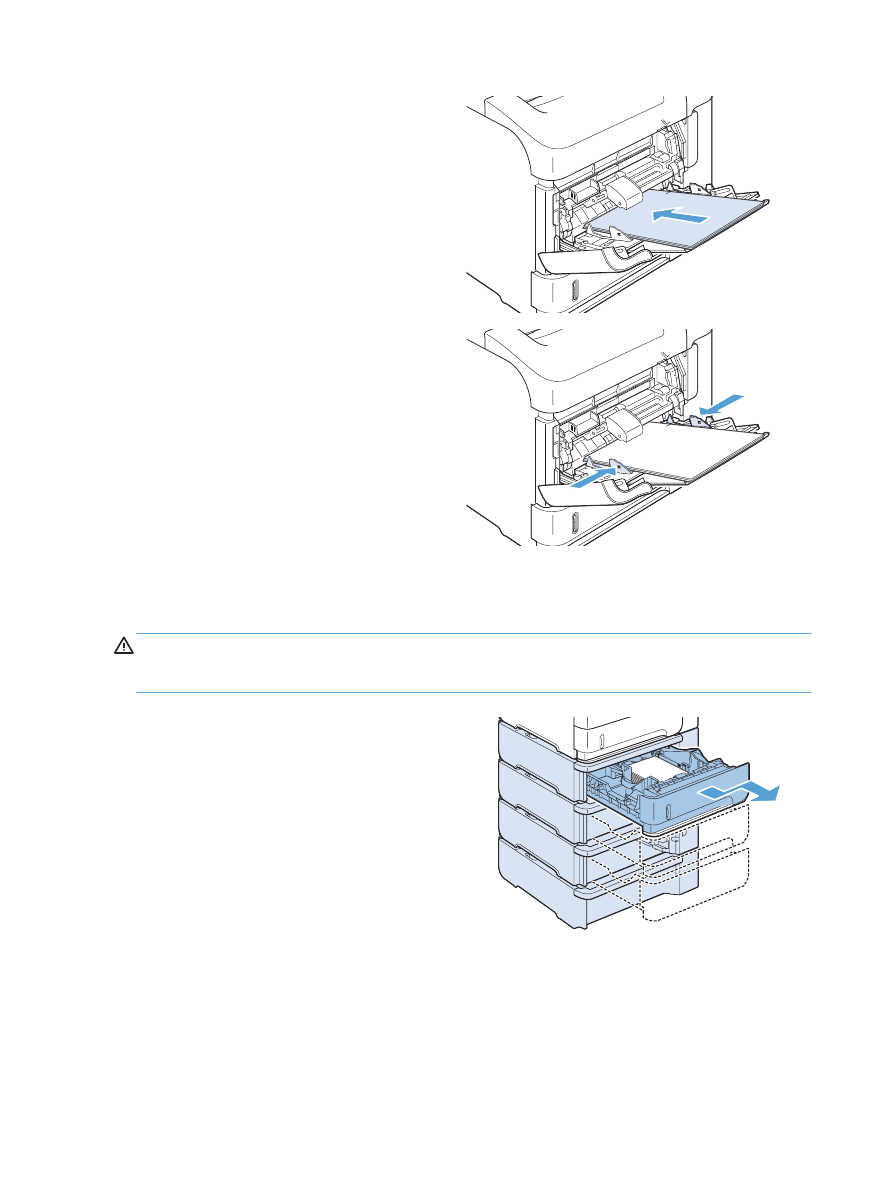 การใส่กระดาษในถาด 1 - HP LaserJet Enterprise 600 Printer M602 series