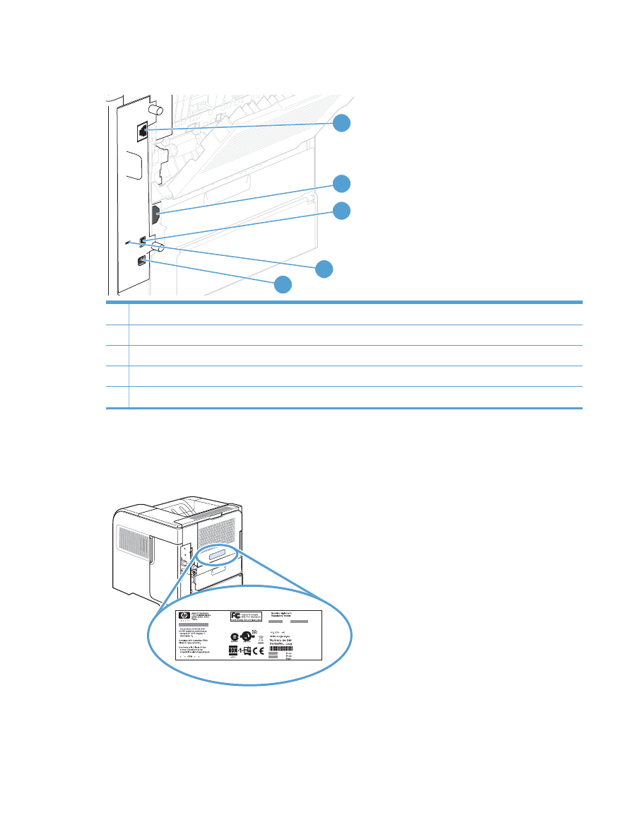 Serial number and model number location - HP LaserJet Enterprise 600 ...