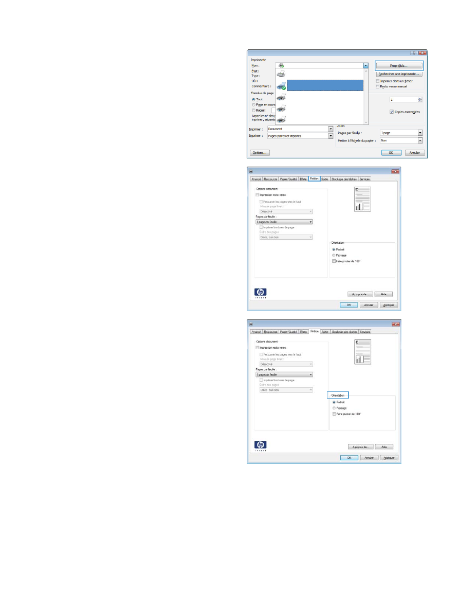 Sélection de l’orientation de la page avec Windows - HP LaserJet ...