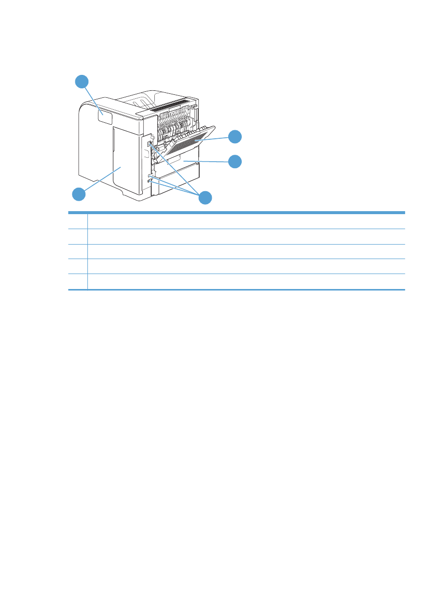 후면 보기 - HP LaserJet Enterprise 600 Printer M603 series