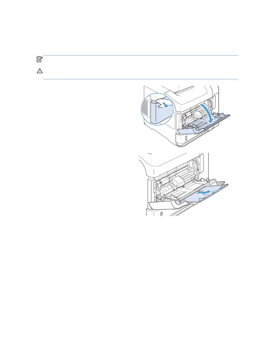 การใส่กระดาษในถาด 1 - HP LaserJet Enterprise 600 Printer M603 series