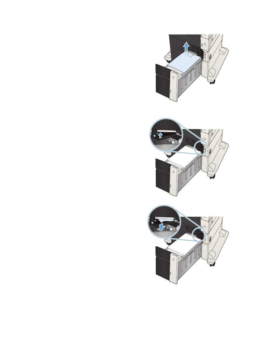 3,500매 대용량 용지함에 용지 걸림 제거 - HP LaserJet Enterprise 700 Printer M712 series