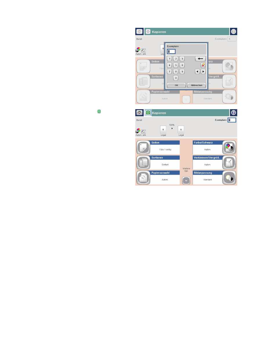 Erstellen mehrerer Kopien - HP LaserJet Enterprise 700 color MFP M775 ...