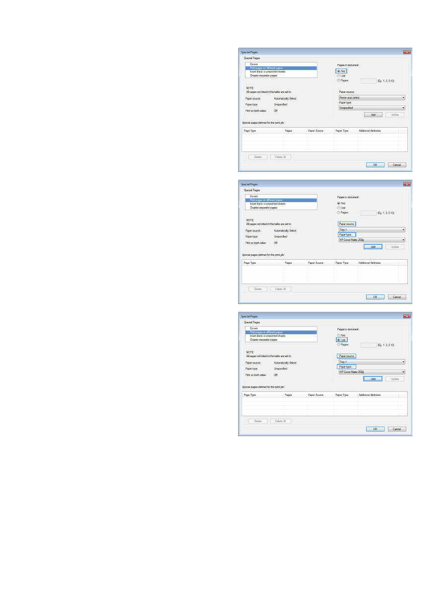 Print the first or last page on different paper (Windows) - HP LaserJet ...