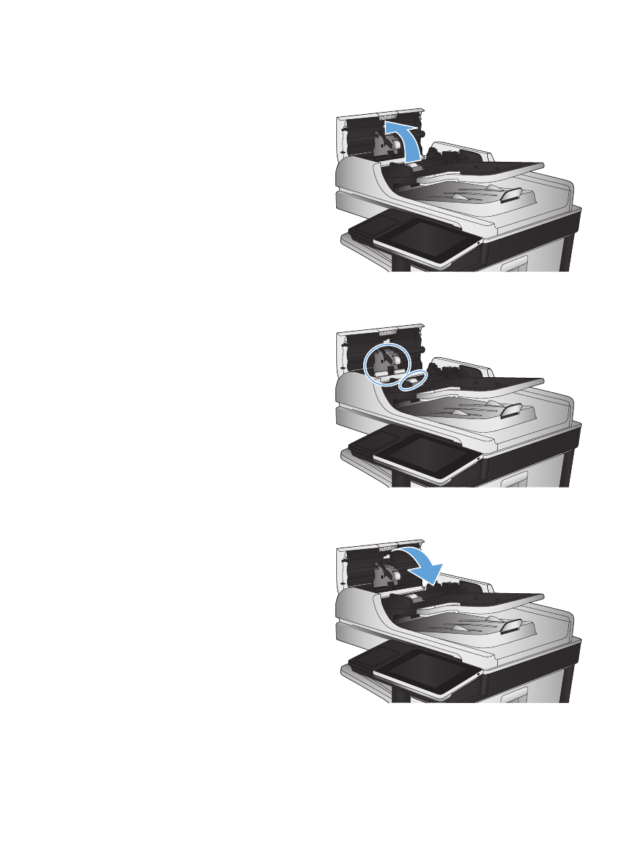 Clean the pickup rollers and separation pad in the document feeder - HP ...