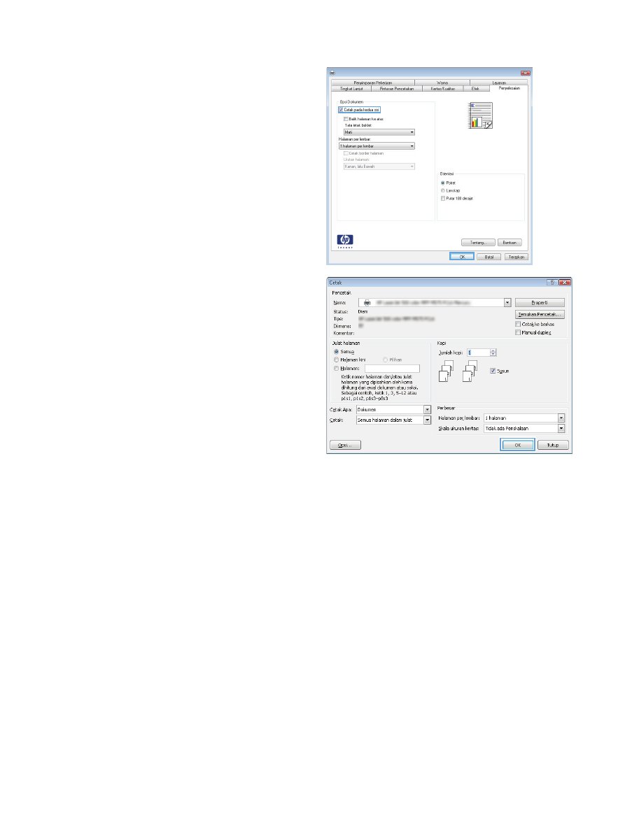 Mencetak pada kedua sisi secara otomatis (Windows) - HP LaserJet ...