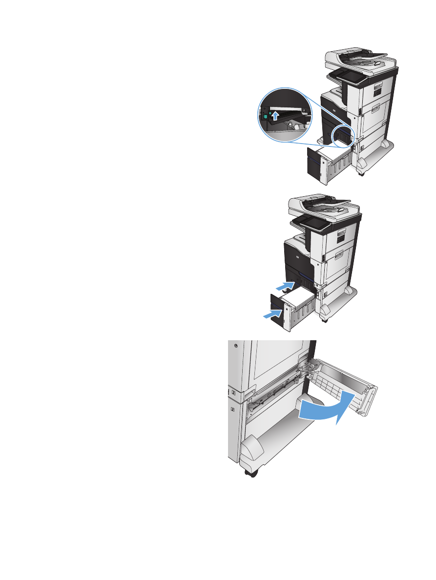 清除 3,500 頁高容量紙匣的卡紙 - HP LaserJet Enterprise 700 color MFP M775 series