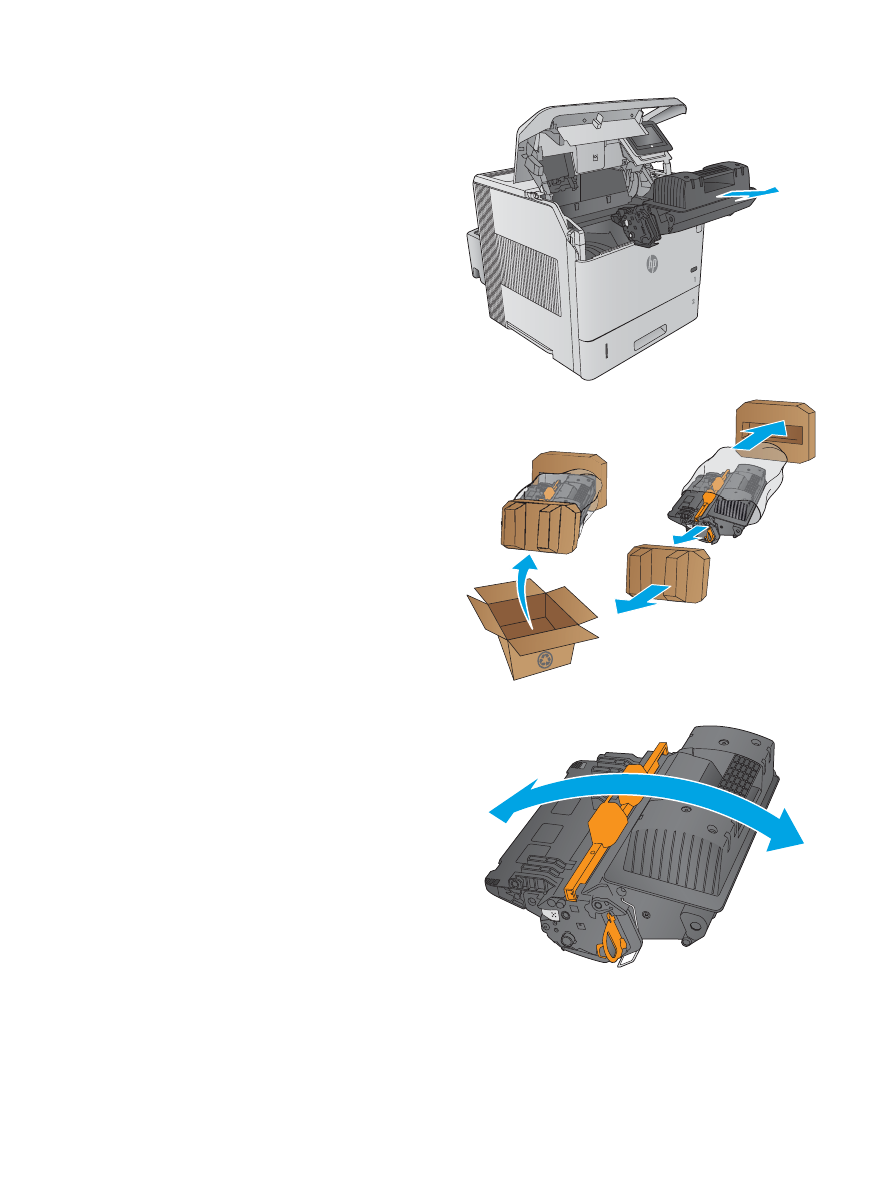 Extracción y sustitución del cartucho - HP LaserJet Enterprise M605 series