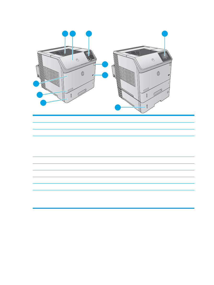 Tampilan depan produk - HP LaserJet Enterprise M605 series