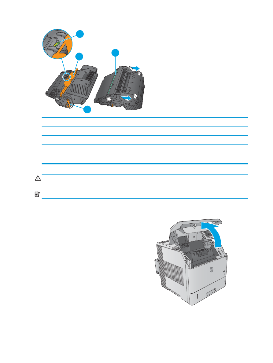 取出並更換碳粉匣 - HP LaserJet Enterprise M605 series