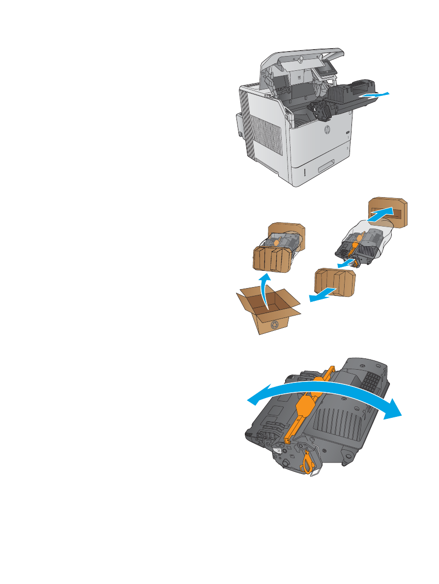取出並更換碳粉匣 - HP LaserJet Enterprise M605 series
