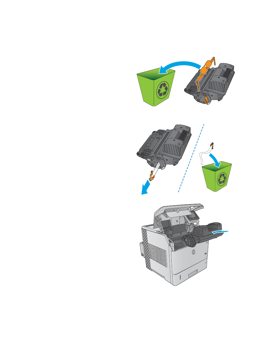 取出並更換碳粉匣 - HP LaserJet Enterprise M605 series
