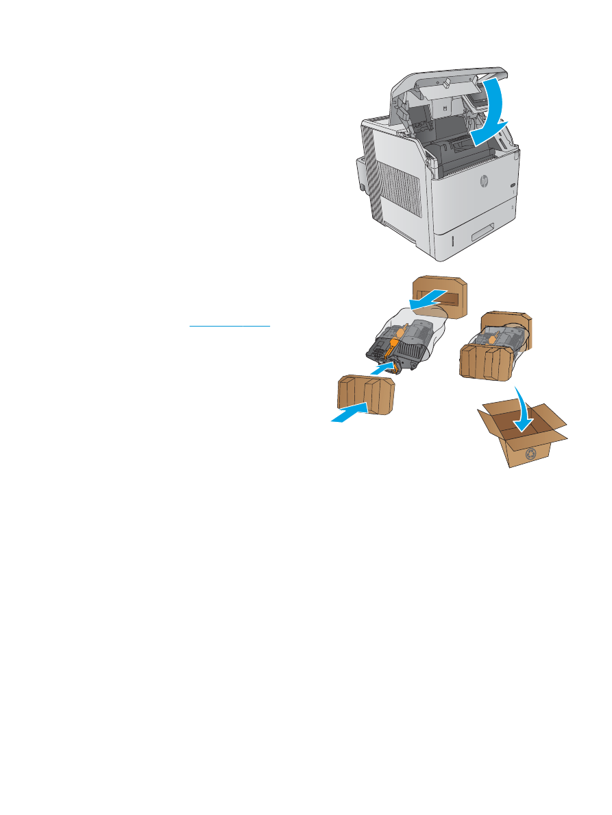 取出並更換碳粉匣 - HP LaserJet Enterprise M605 series