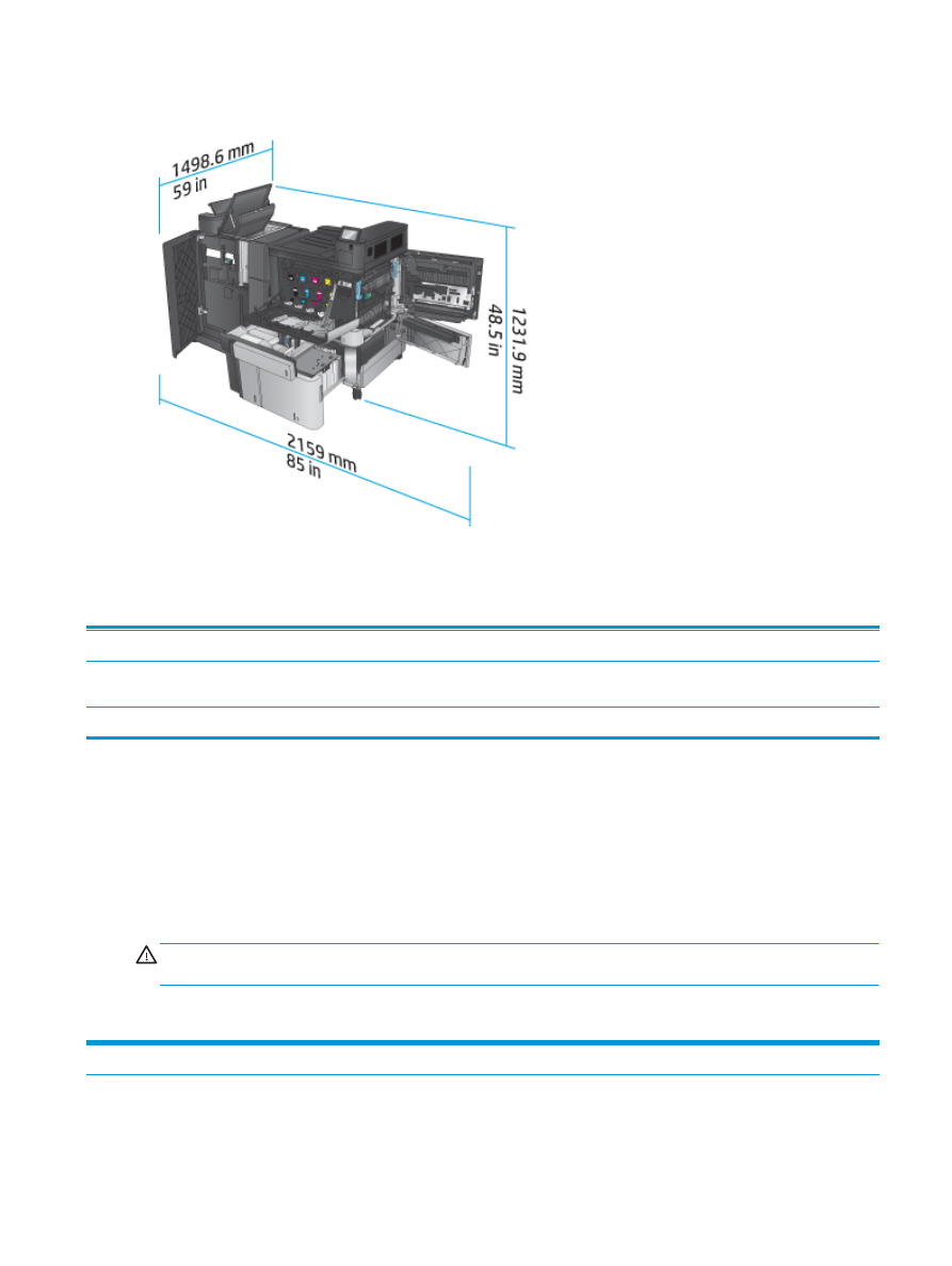 Product dimensions - HP LaserJet Enterprise flow MFP M830 series