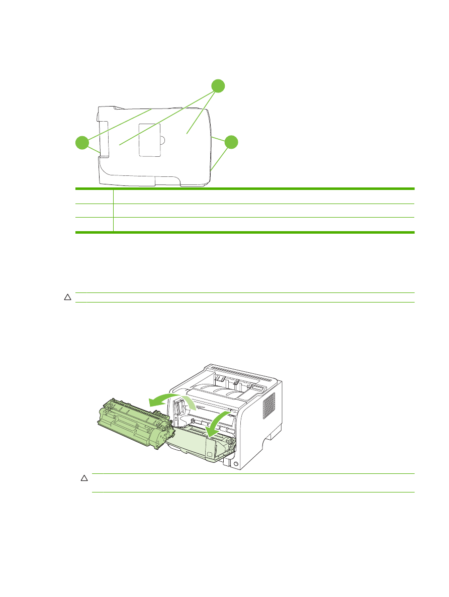 Print-cartridge area and paper path - HP LaserJet P2055 Printer series