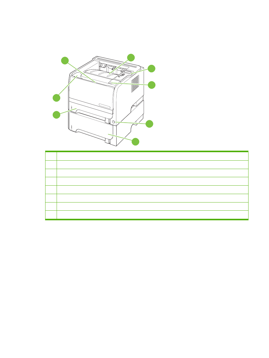 전면 보기 - HP LaserJet P2055 Printer series