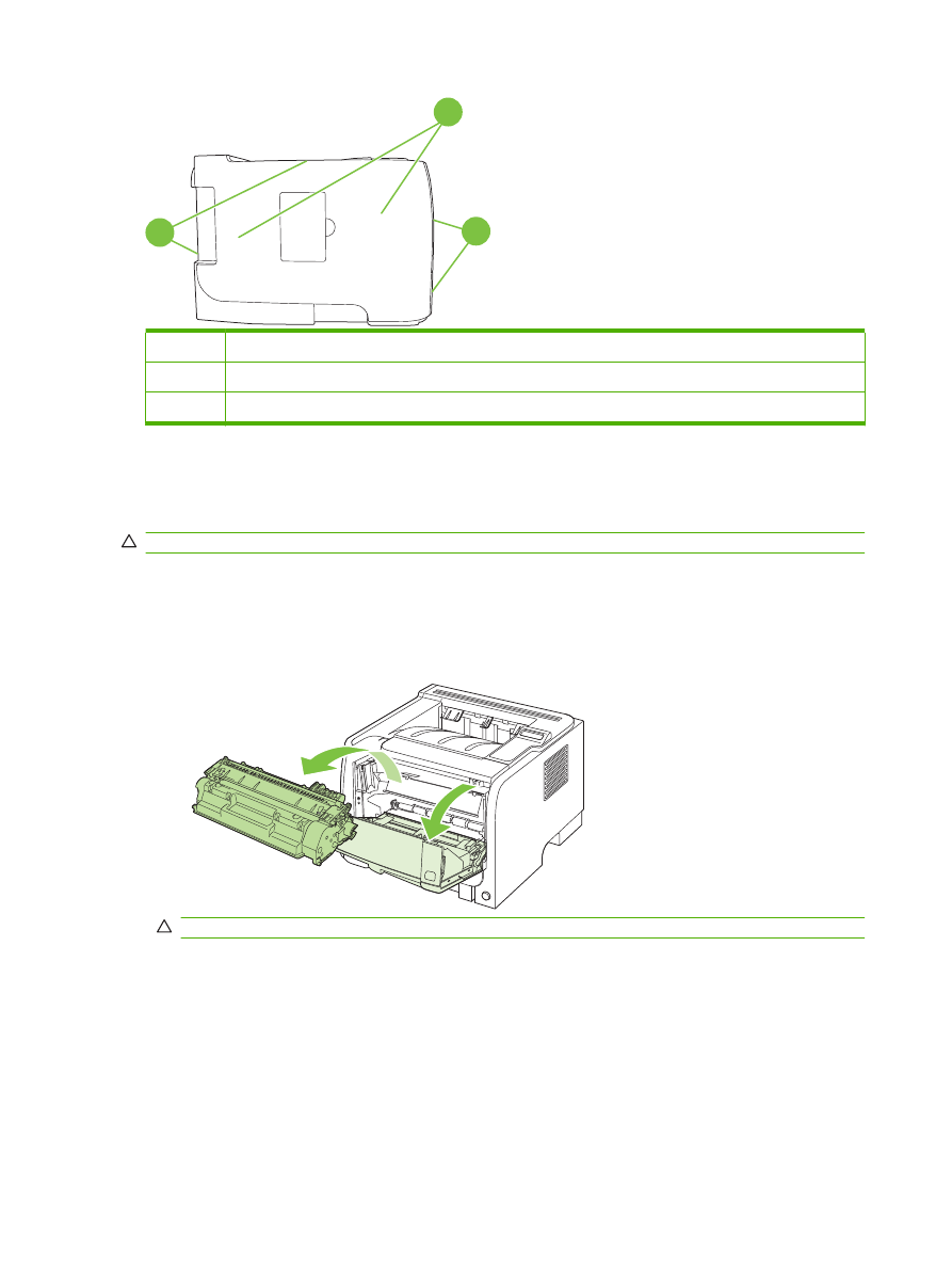 內部區域 - HP LaserJet P2055 Printer series