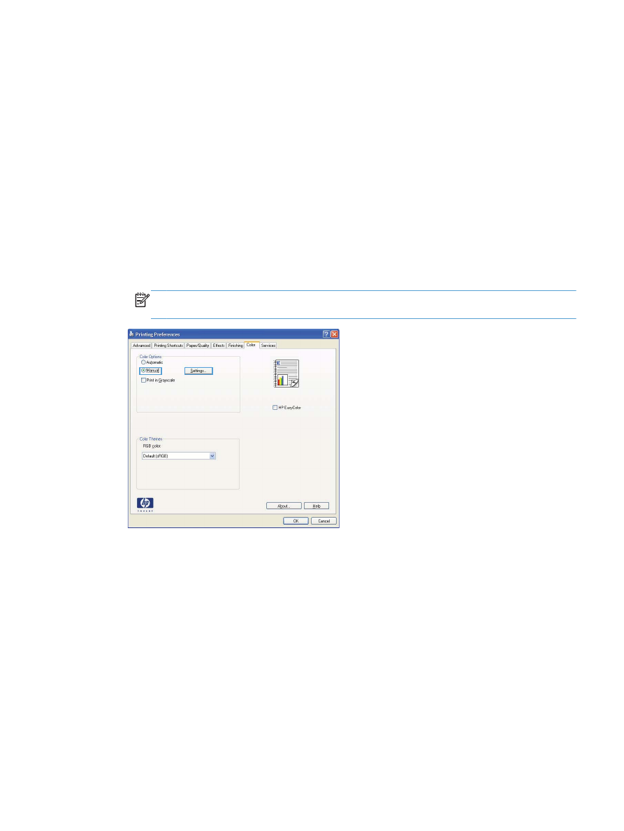 Change the color options - HP LaserJet Pro 300 color Printer M351 series