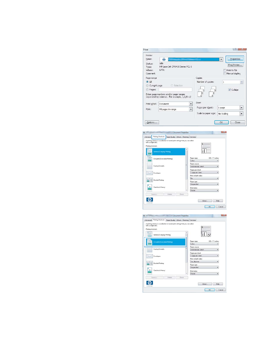 Create a printing shortcut (Windows) - HP LaserJet Pro 400 MFP M425
