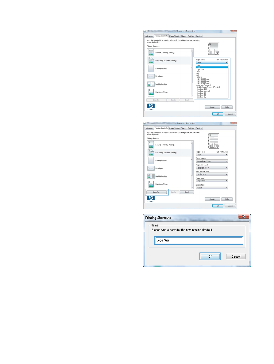 Create a printing shortcut (Windows) - HP LaserJet Pro 400 MFP M425