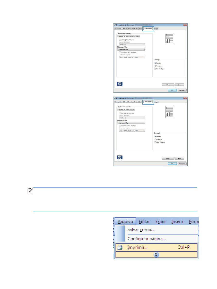 Imprimir automaticamente nos dois lados com o Windows - HP LaserJet Pro ...