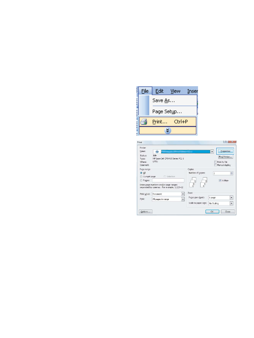 Use a printing shortcut with Windows - HP LaserJet Pro 400 color MFP M475