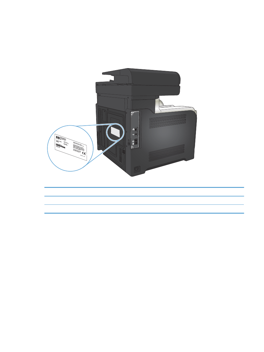 Localização do número de série e do número do modelo - HP LaserJet Pro ...