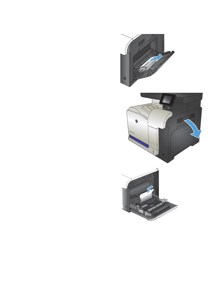 Eliminar atolamentos na Bandeja 1 - HP LaserJet Pro 500 color MFP M570