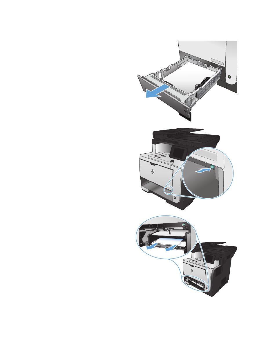 듀플렉서의 용지 걸림 해결 - HP LaserJet Pro MFP M521 series