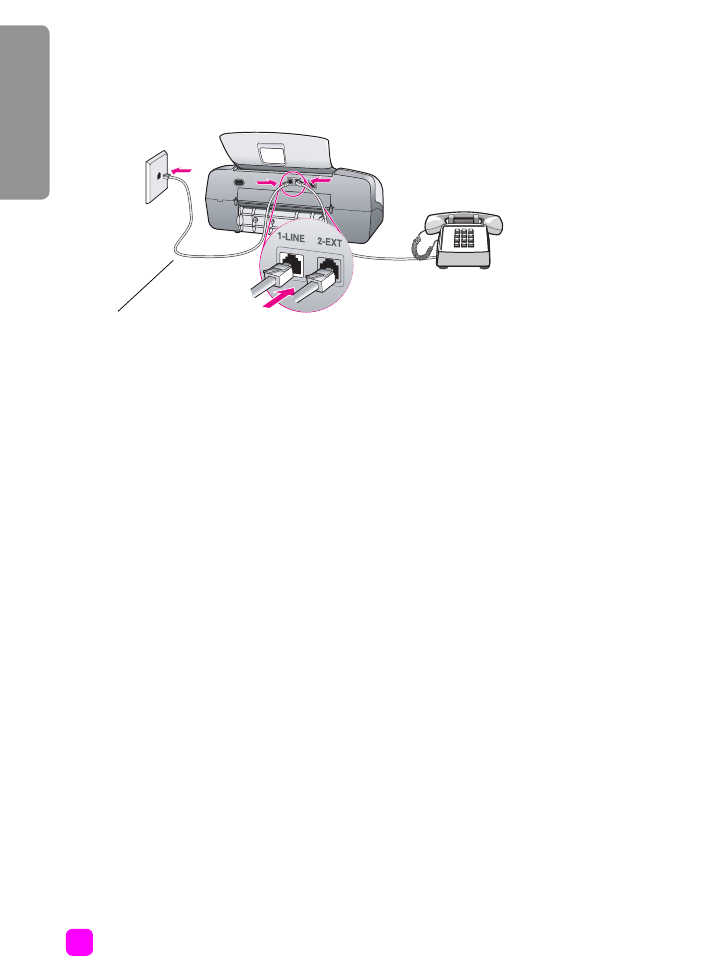 الحالة ج: خط مشترك للمكالمات الصوتية/الفاكس - HP Officejet 4215