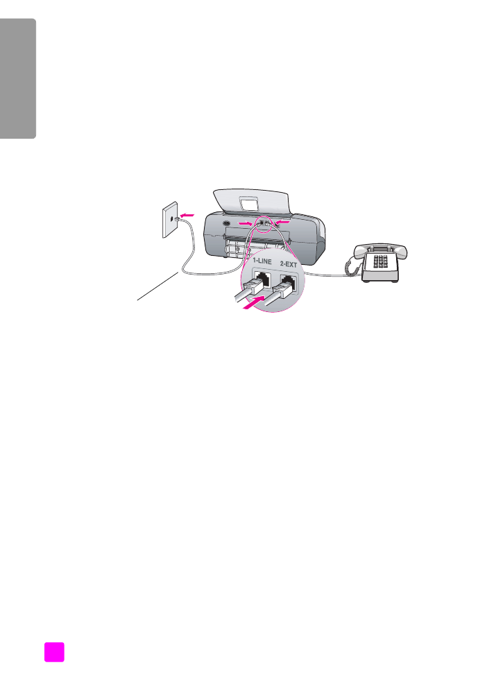 caso H: línea compartida para voz/fax con correo de voz - HP Officejet 4215