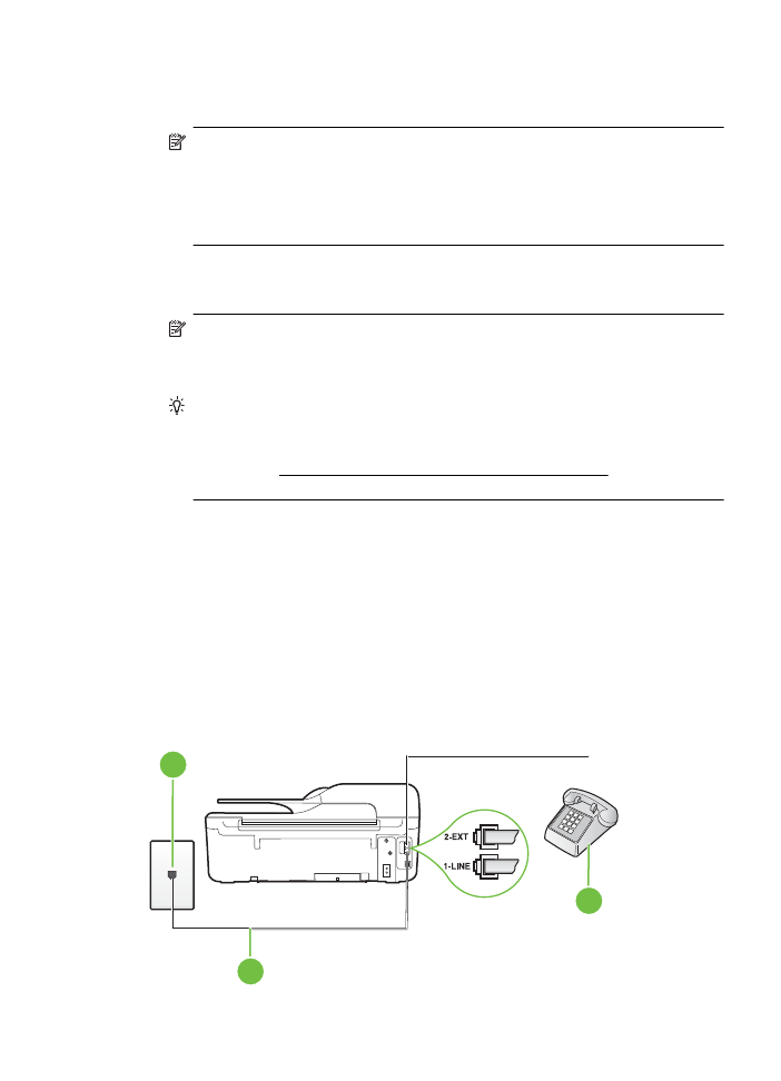 Oppsett E: Delt tale- og fakslinje - HP Officejet 4620