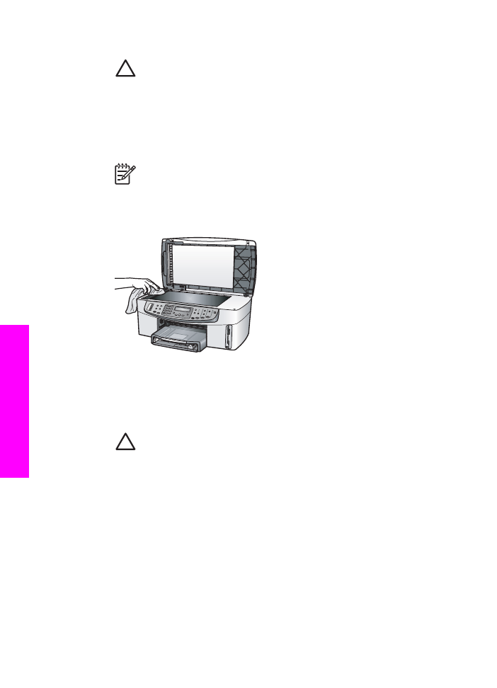 การทำความสะอาดแผ่นรองฝาปิด - HP Officejet 7210