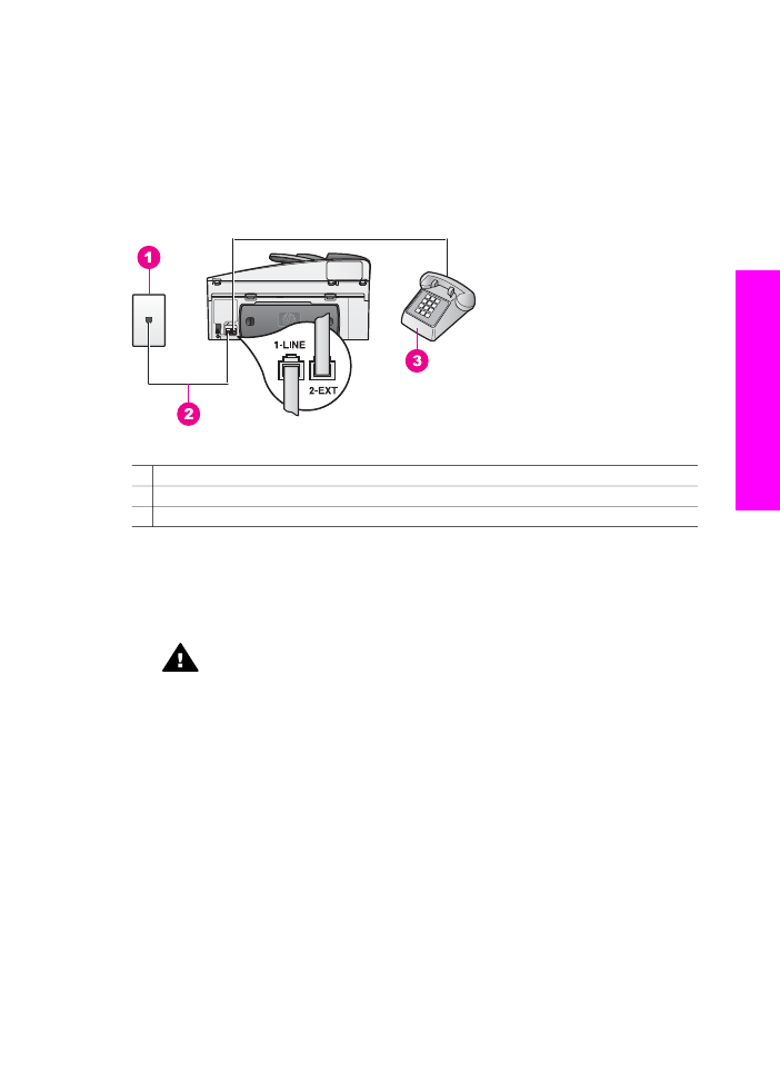 Tipo E: línea de voz/fax compartida - HP Officejet 7410