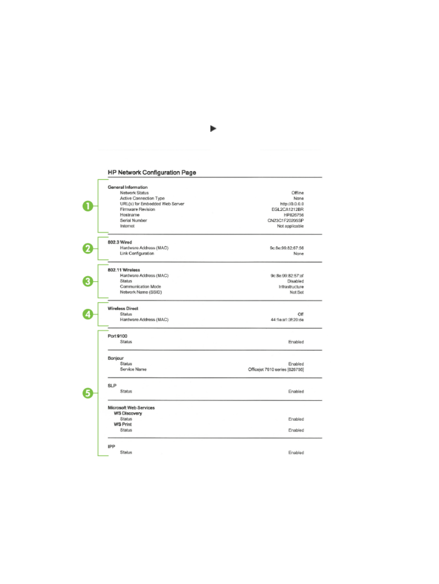 Understand the network configuration page - HP Officejet 7610