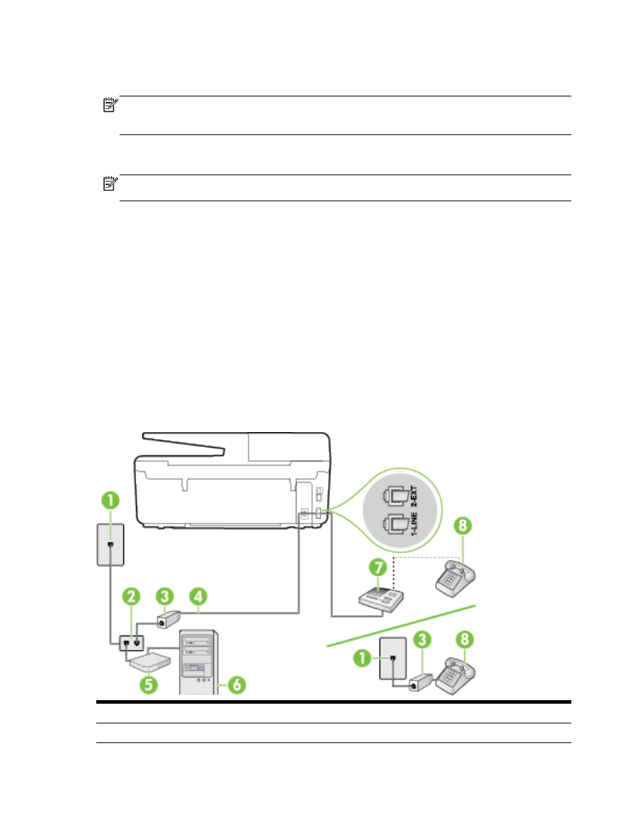 Shared voice/fax line with computer DSL/ADSL modem and answering ...
