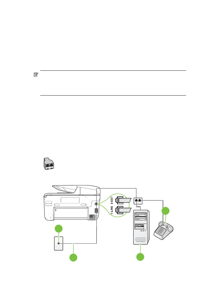Bilgisayar DSL/ADSL modem ve telesekreterle paylaşılan ses/faks hattı ...